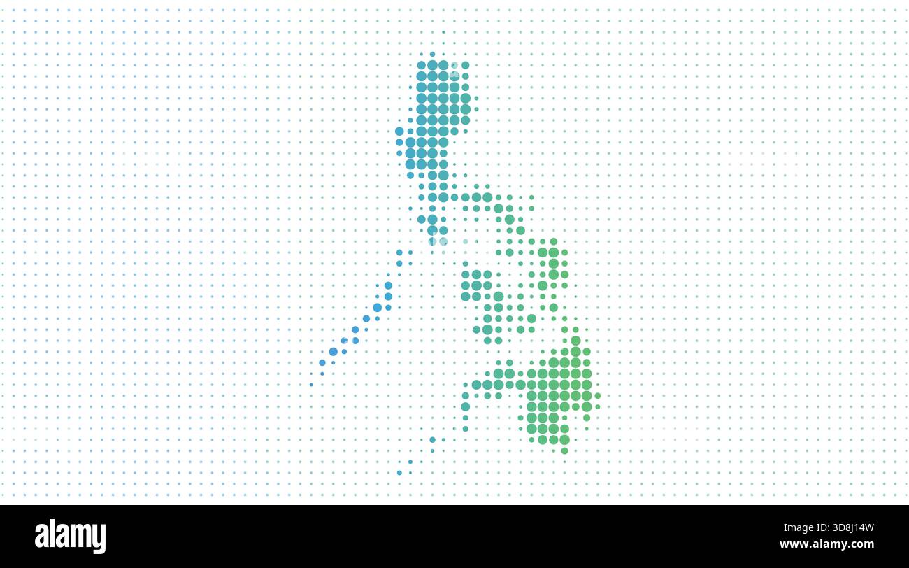Philippines dotted map in modern halftone style, vector illustration on ...