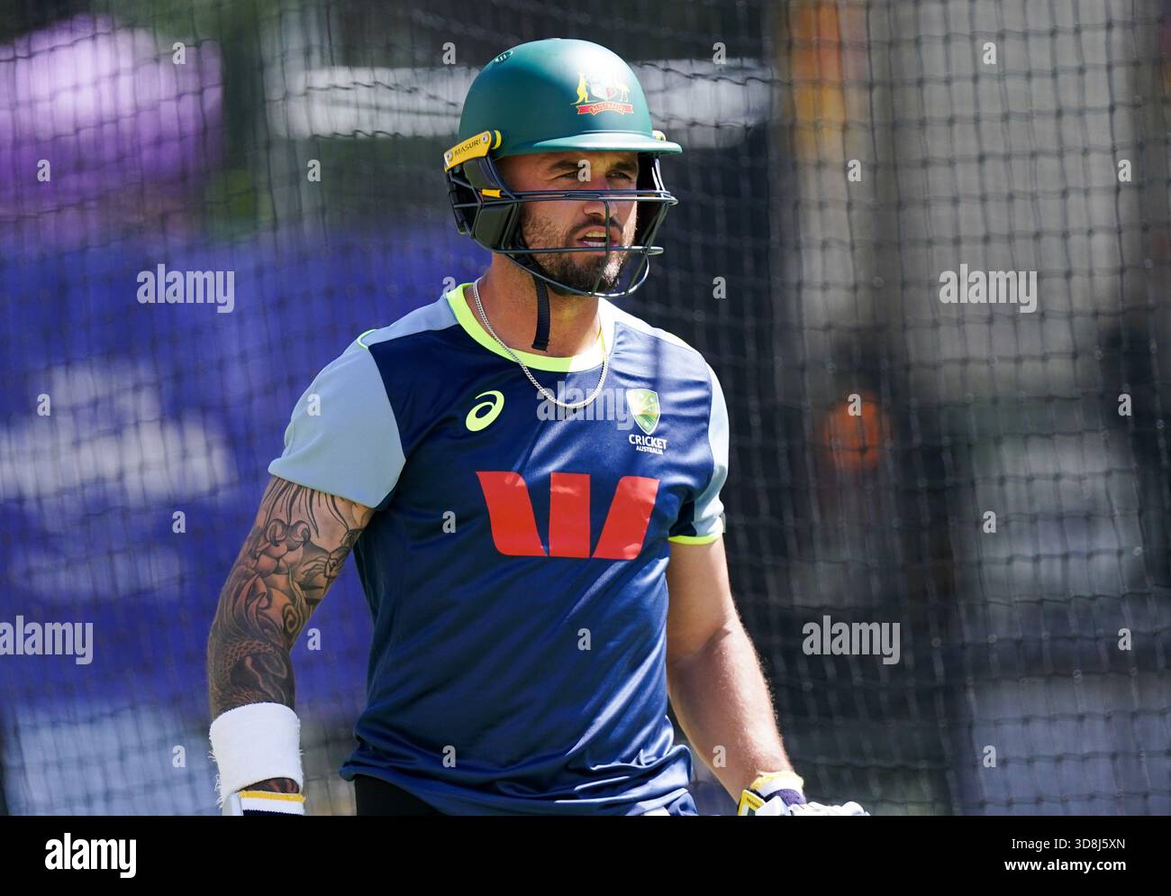 Australia’s Jake Weatherald during a nets session at The Gabba ...