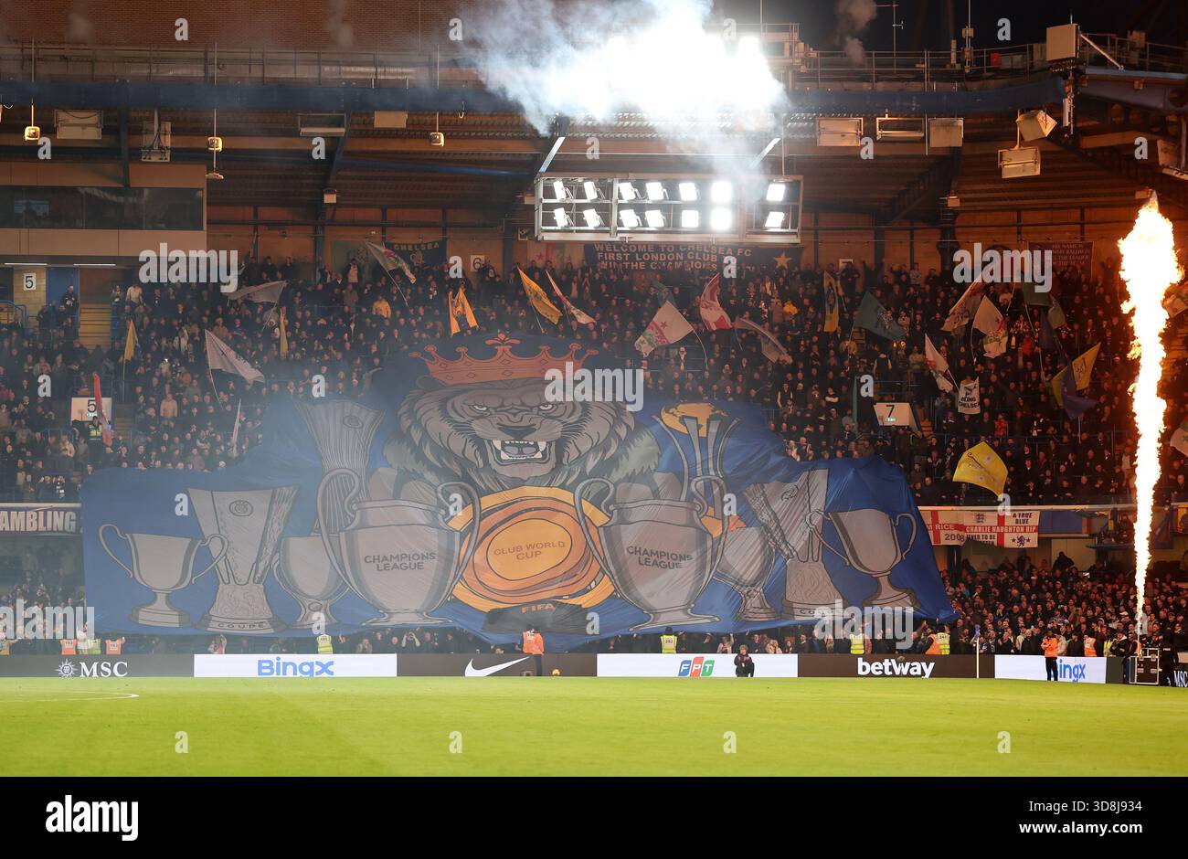 London, England, 30th November 2025. A Chelsea banner during the ...