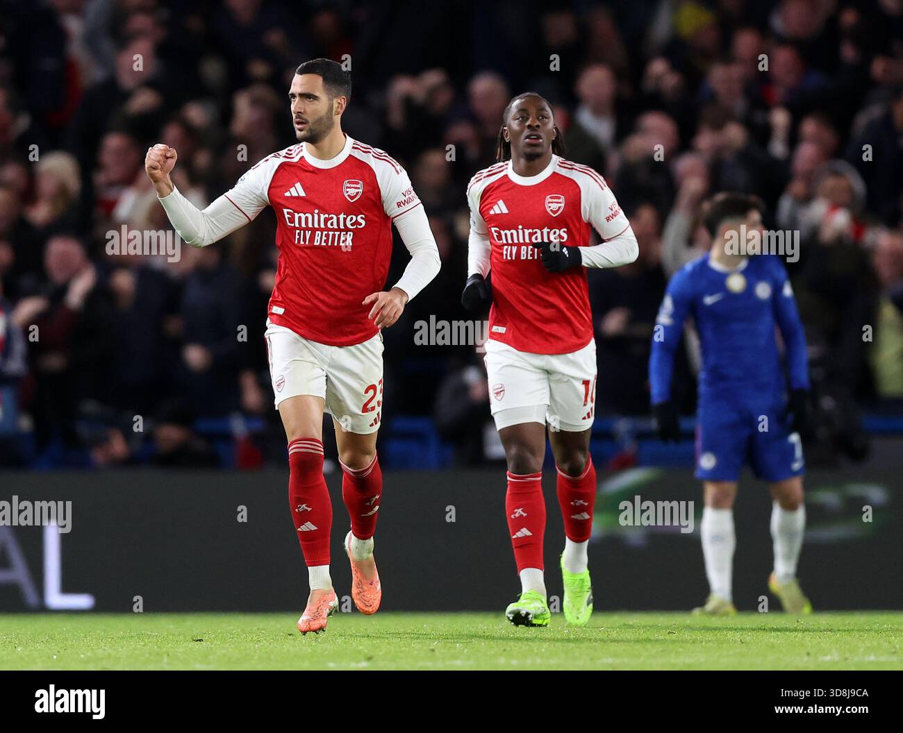 London, England, 30th November 2025. Mikel Merino of Arsenal celebrates ...