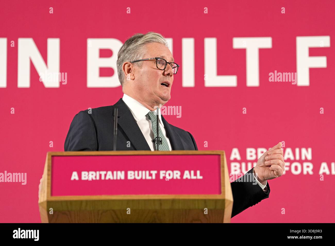 Britain's Prime Minister Keir Starmer delivers a speech in central ...