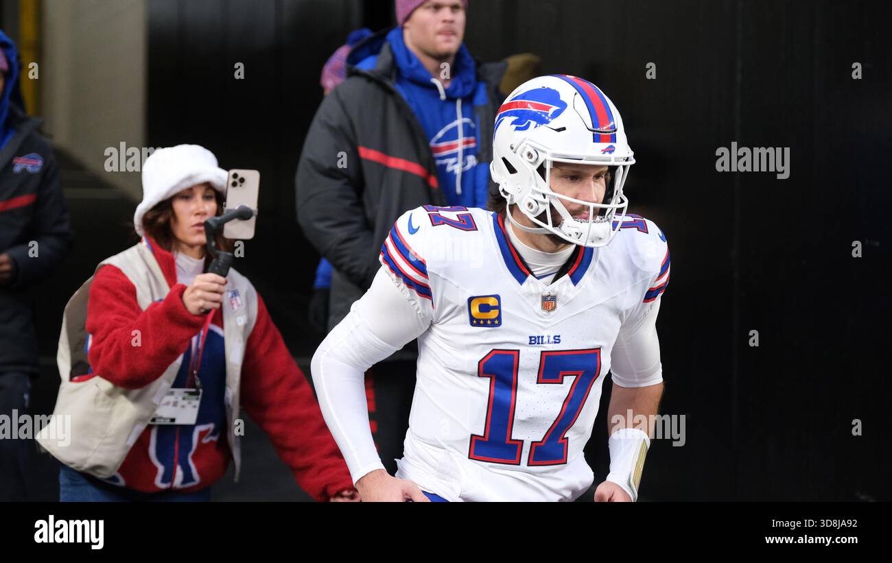 Nov 30, 2025: Josh Allen #17 during the Pittsburgh Steelers vs Buffalo ...