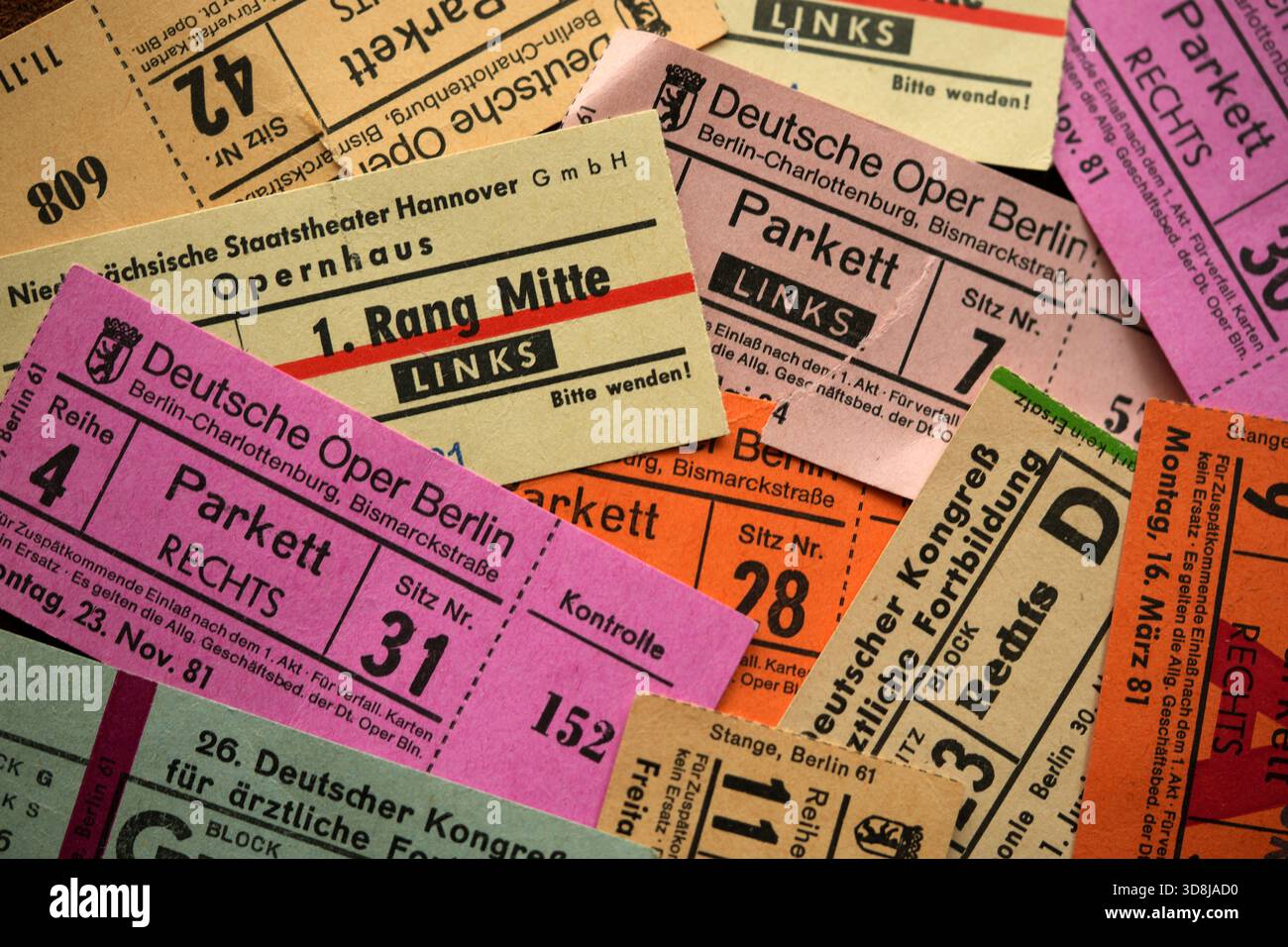 Eintrittskarten GER, 20250902, Symbolbild Historische Eintrittskarten ...