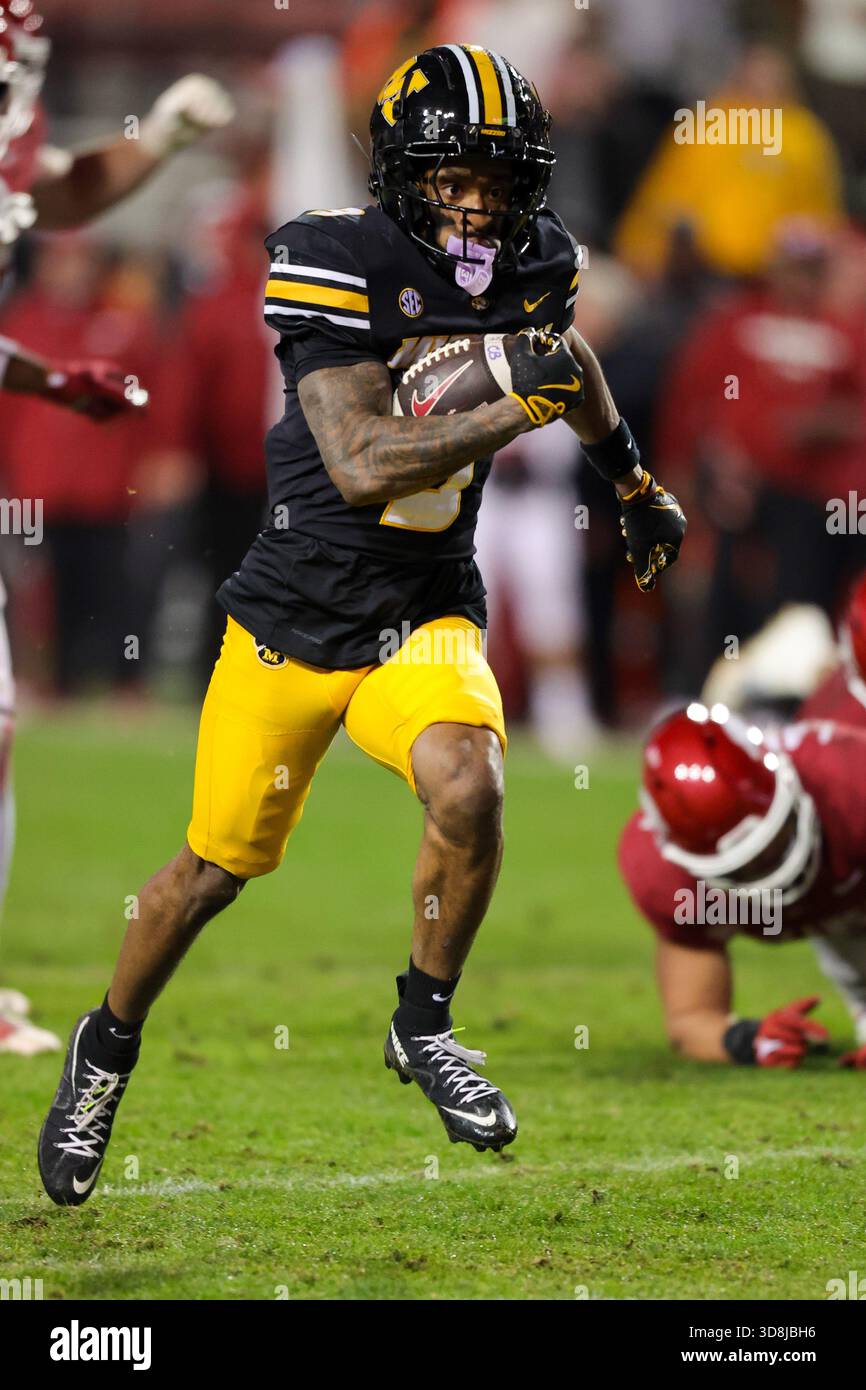 November 29, 2025: Kevin Coleman Jr. (3) Missouri punt returner comes ...