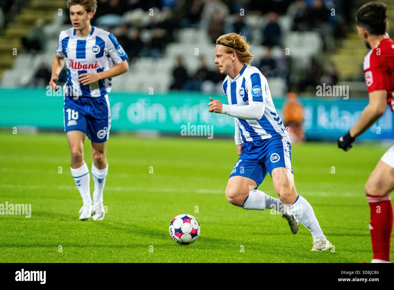 Odense, Denmark. 30th, November 2025. Adam Sorensen (3) of Odense BK ...
