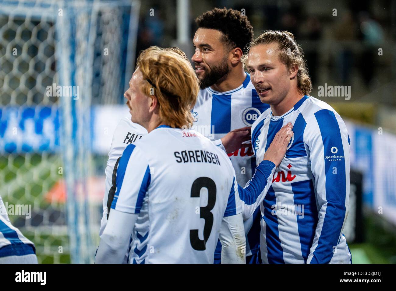 Odense, Denmark. 30th, November 2025. Fiete Arp (7) of Odense BK scores ...