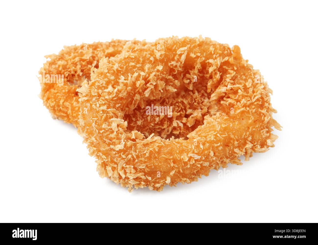 Deep fried squid rings isolated on white Stock Photo - Alamy