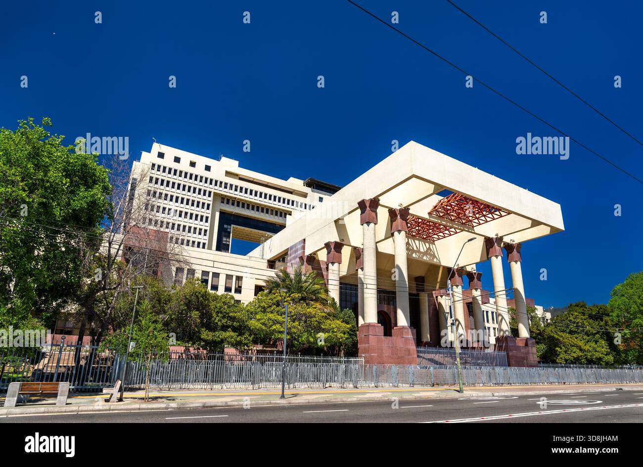 View of the National Congress of Chile building in Valparaiso. The ...