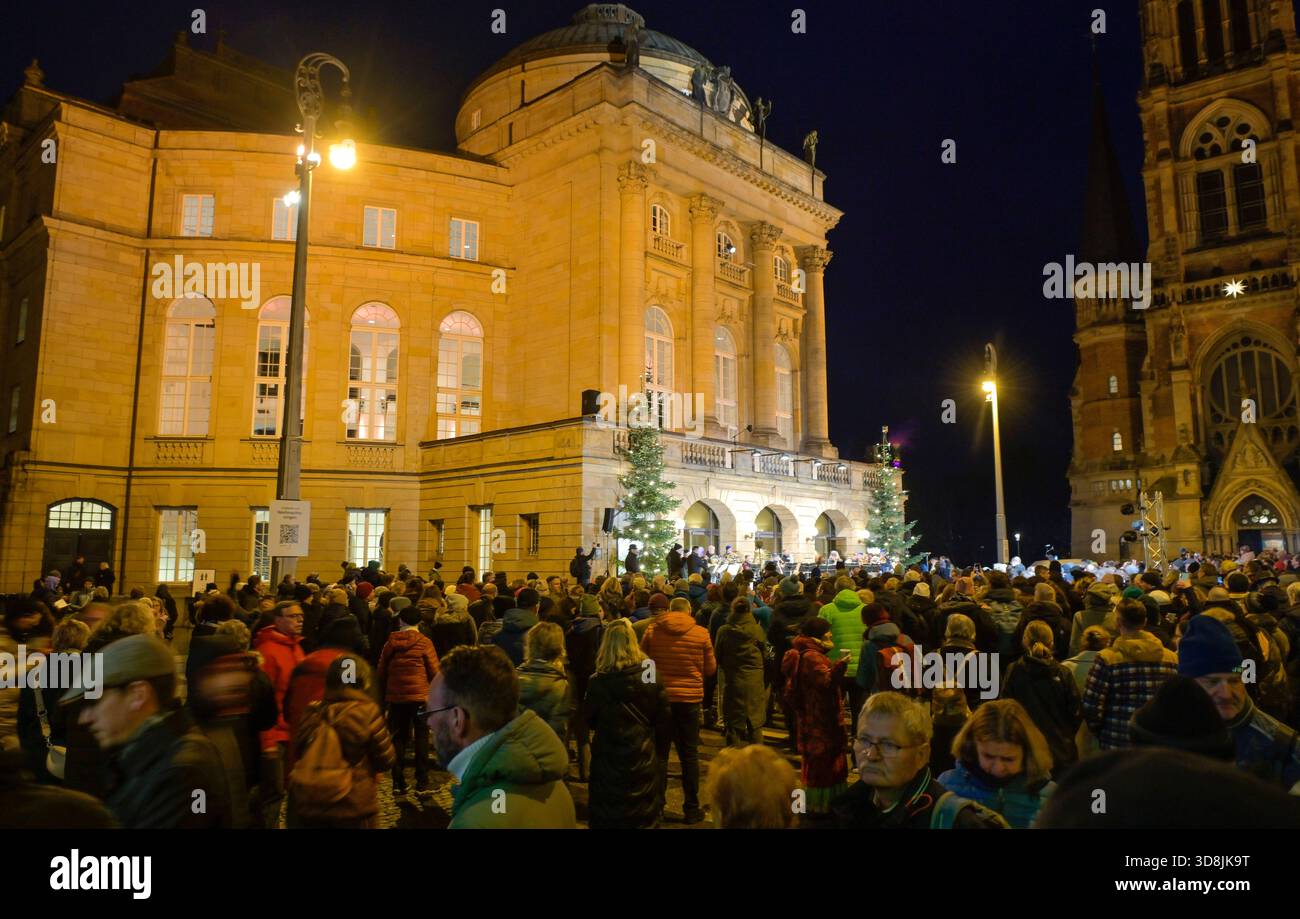 Advent, Singen, Weihnachtslieder, Opernhaus, Theaterplatz, Chemnitz ...