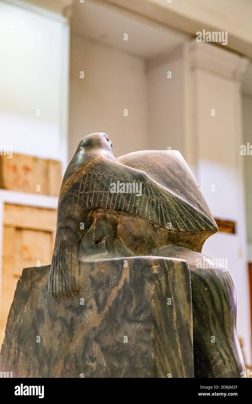 Cairo, Egyptian Museum, the diorite statue, famous for the hawk (god ...