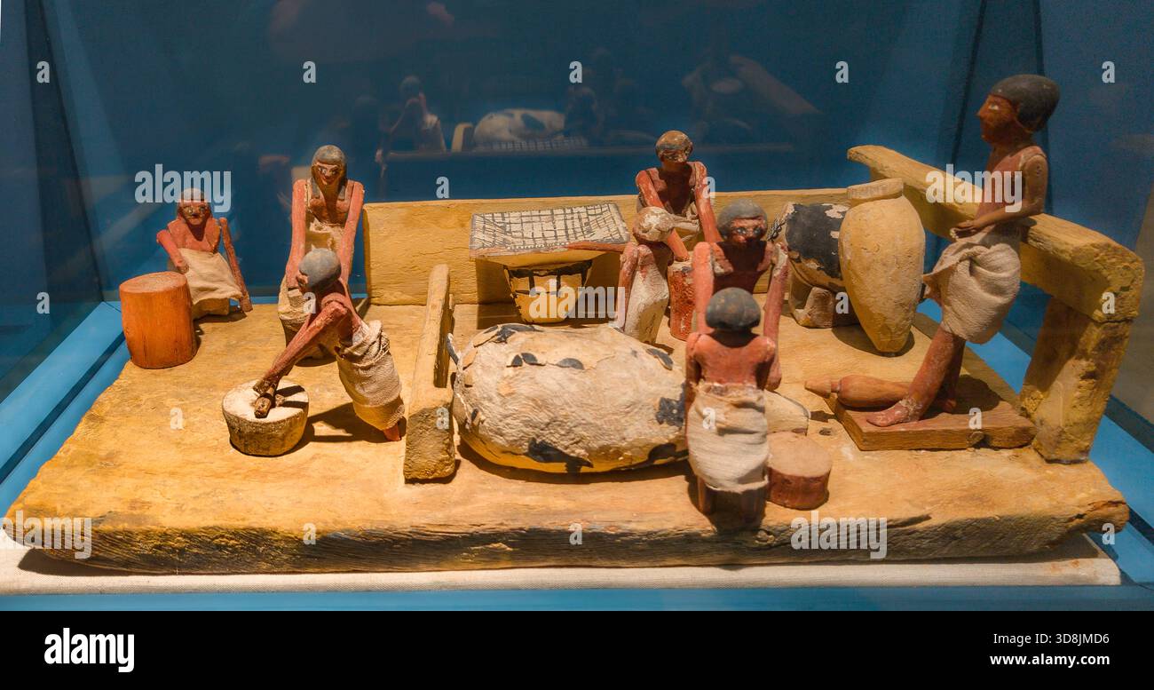 Egypt, Cairo Airport, Terminal 3 museum : Model of brewing and ...