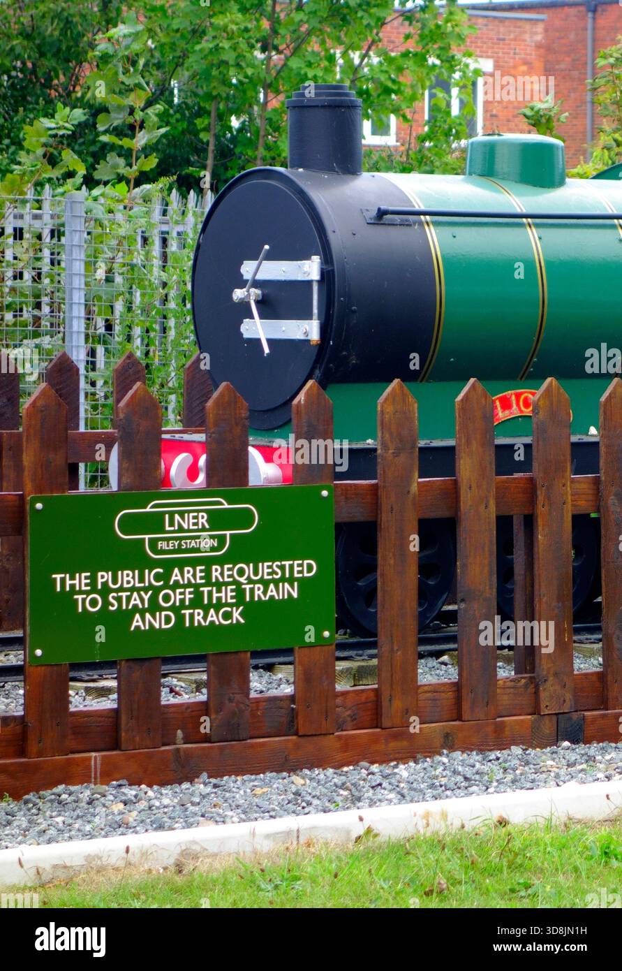 Model LNER Railway Locomotive Train, Filey Rtain Station Stock Photo ...