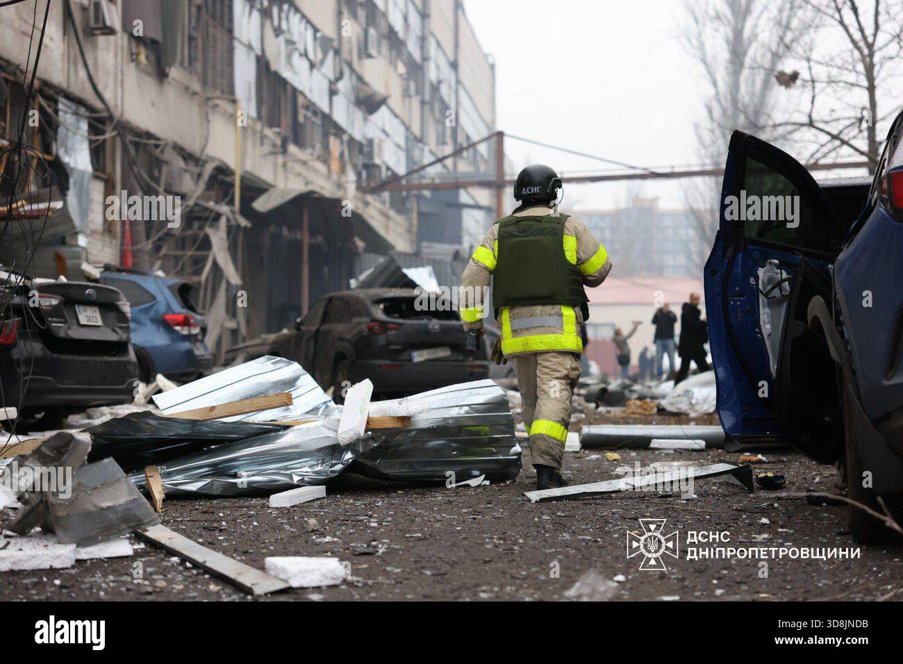 In this photo provided by the Ukrainian Emergency Service, emergency ...