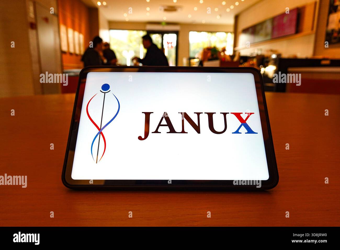 In this photo illustration, the JANUX logo is seen displayed on the ...