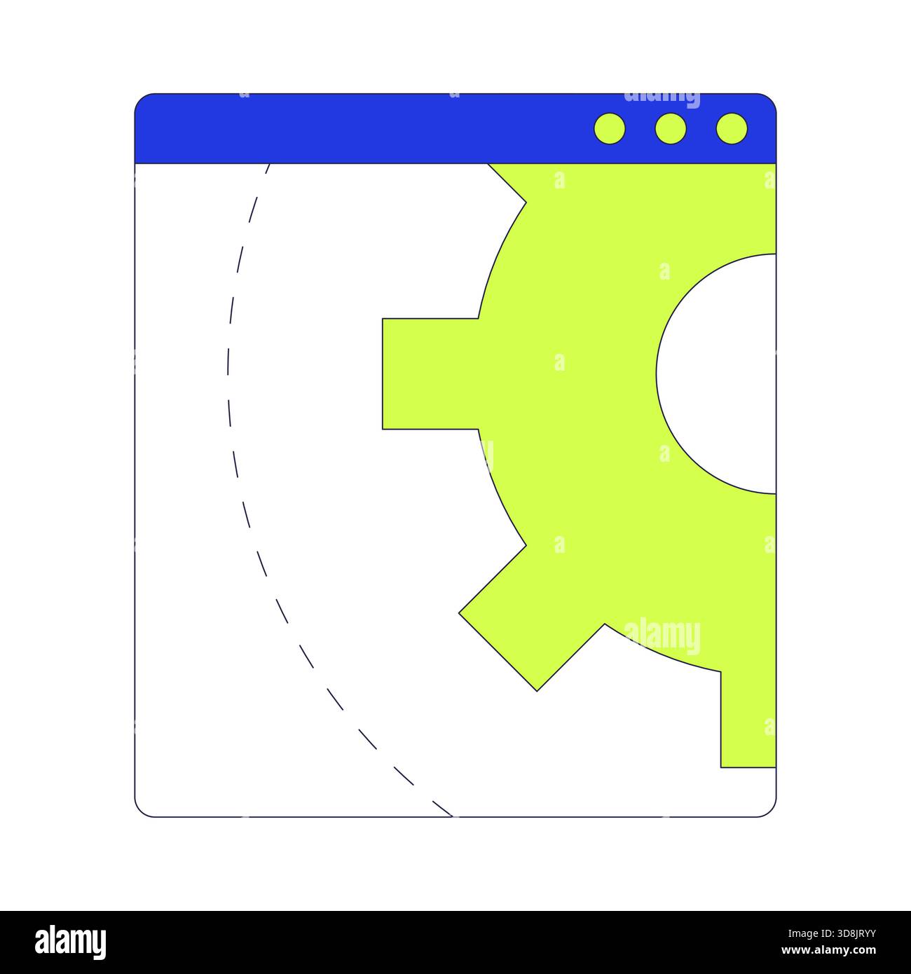 Gear symbol in browser window interface 2D cartoon object Stock Vector Image & Art - Alamy