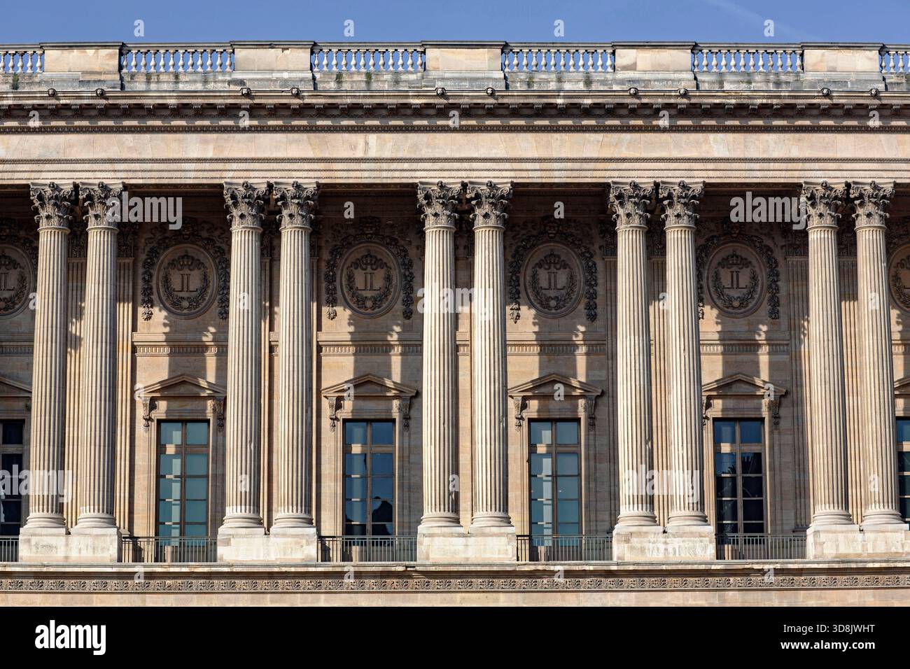 France, Paris, 1st arrondissement, eastern facade of the Louvre palace ...