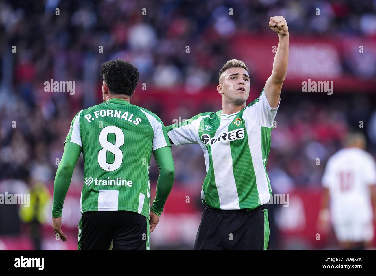 Sergi Altimira of Real Betis celebrates a goal 0-2 during the Spanish ...