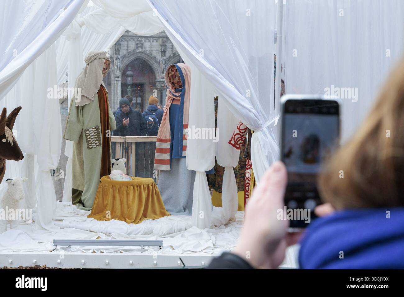 Illustration picture shows the Christmas nativity scene at the Brussels ...