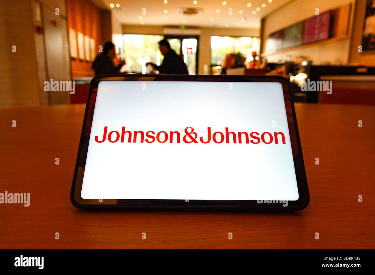 In this photo illustration, the Johnson&Johnson logo is seen displayed ...