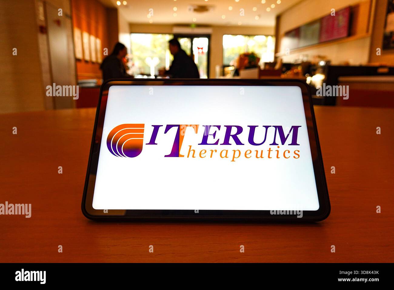 In this photo illustration, the ITERUM Therapeutics logo is seen ...