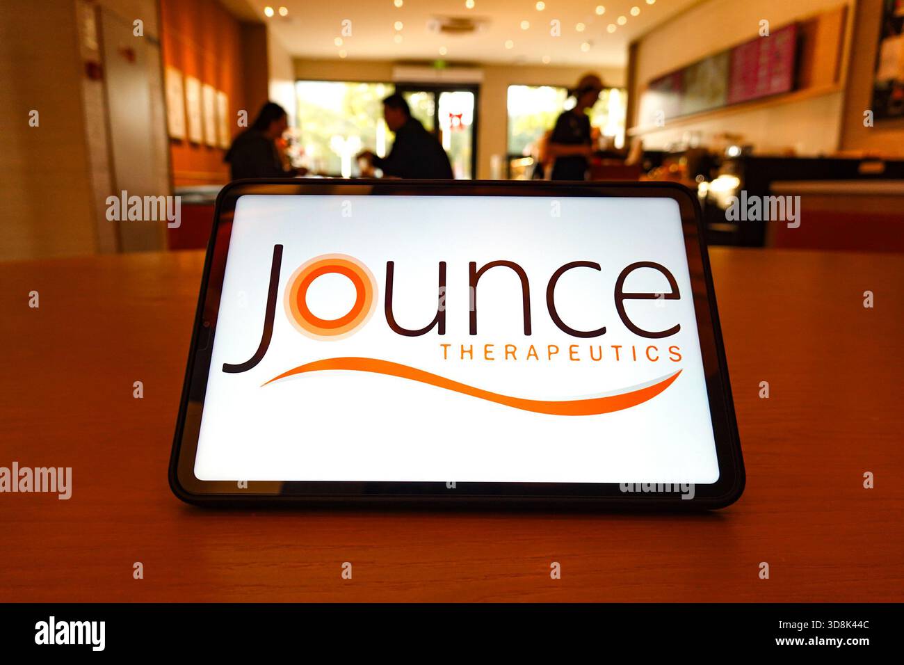 In this photo illustration, the Jounce Therapeutics logo is seen ...