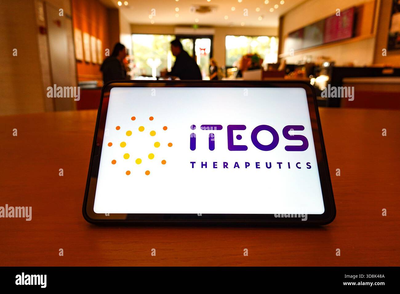 In this photo illustration, the ITEOS Therapeutics logo is seen ...