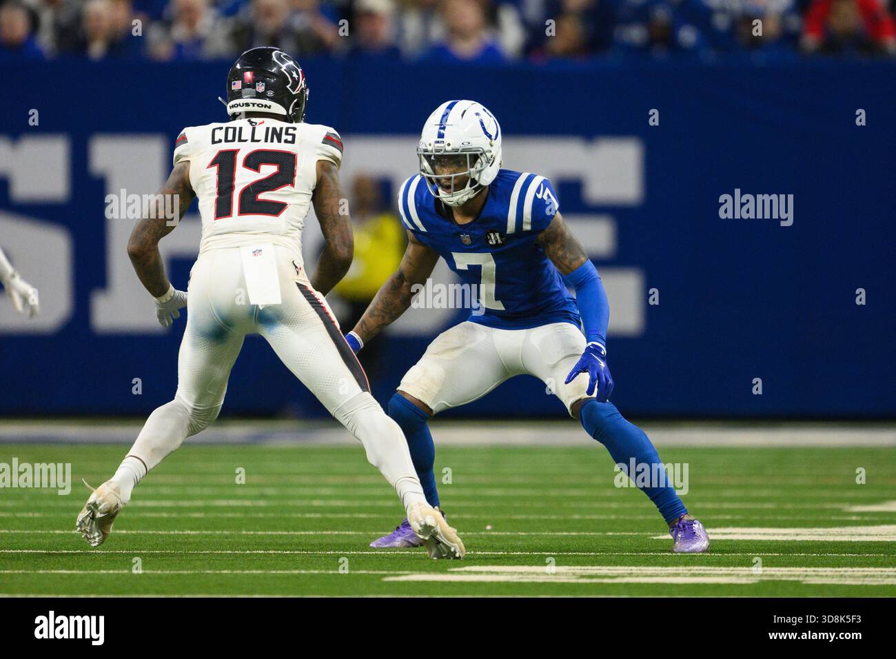 Indianapolis Colts cornerback Charvarius Ward (7) defends Houston ...