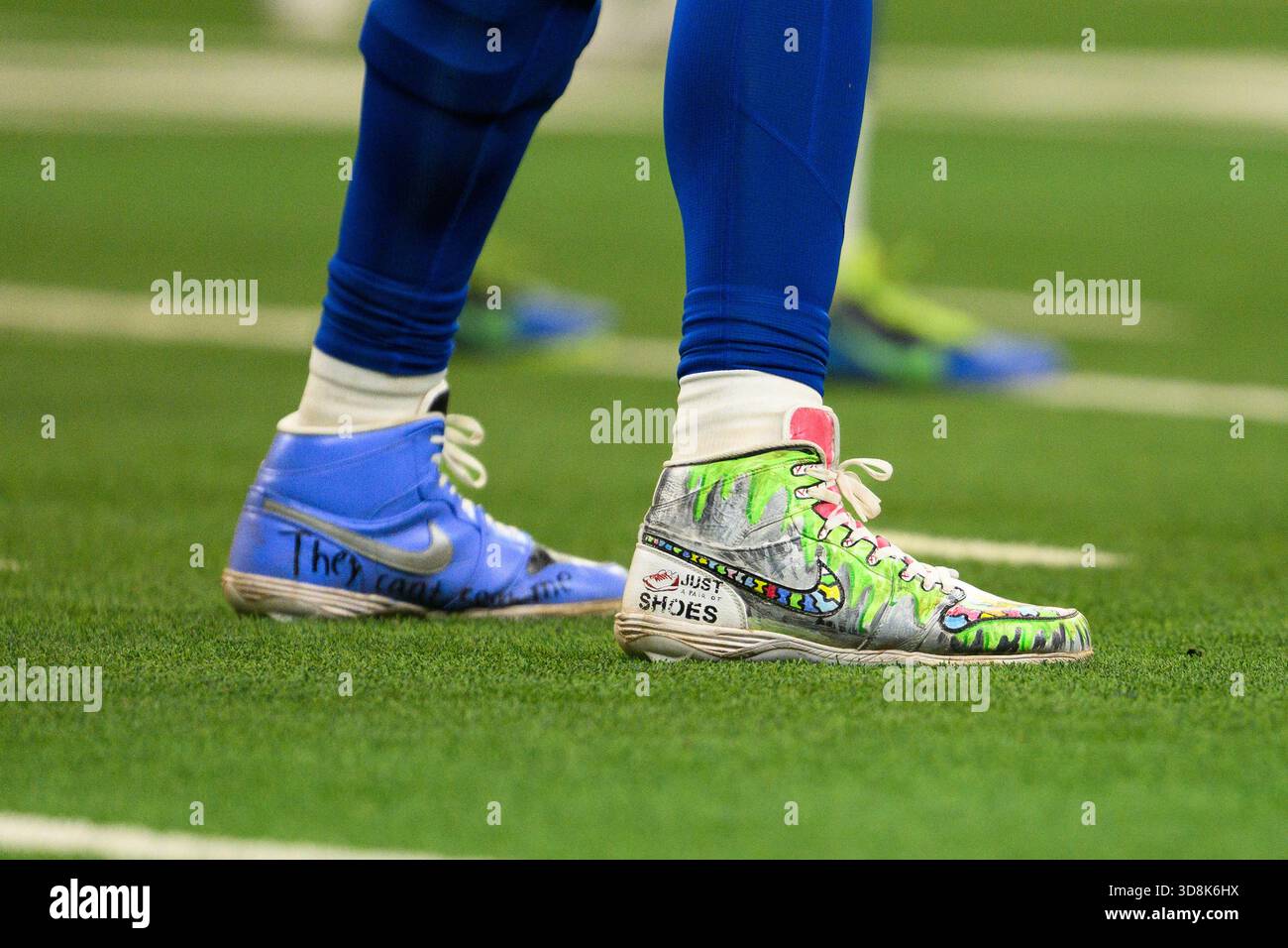 Indianapolis Colts tight end Drew Ogletree (85) wears custom cleats for ...