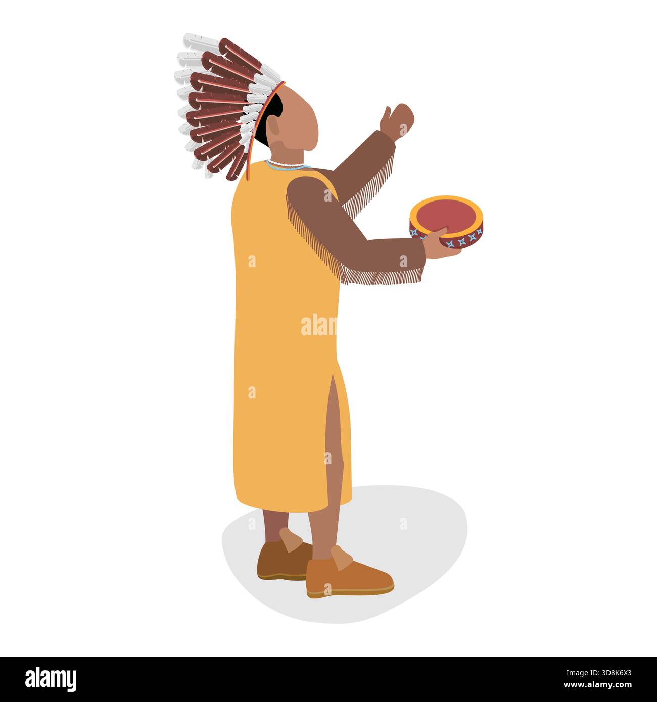 3D Isometric Flat Set of Indigenous People, First Nation Characters in ...