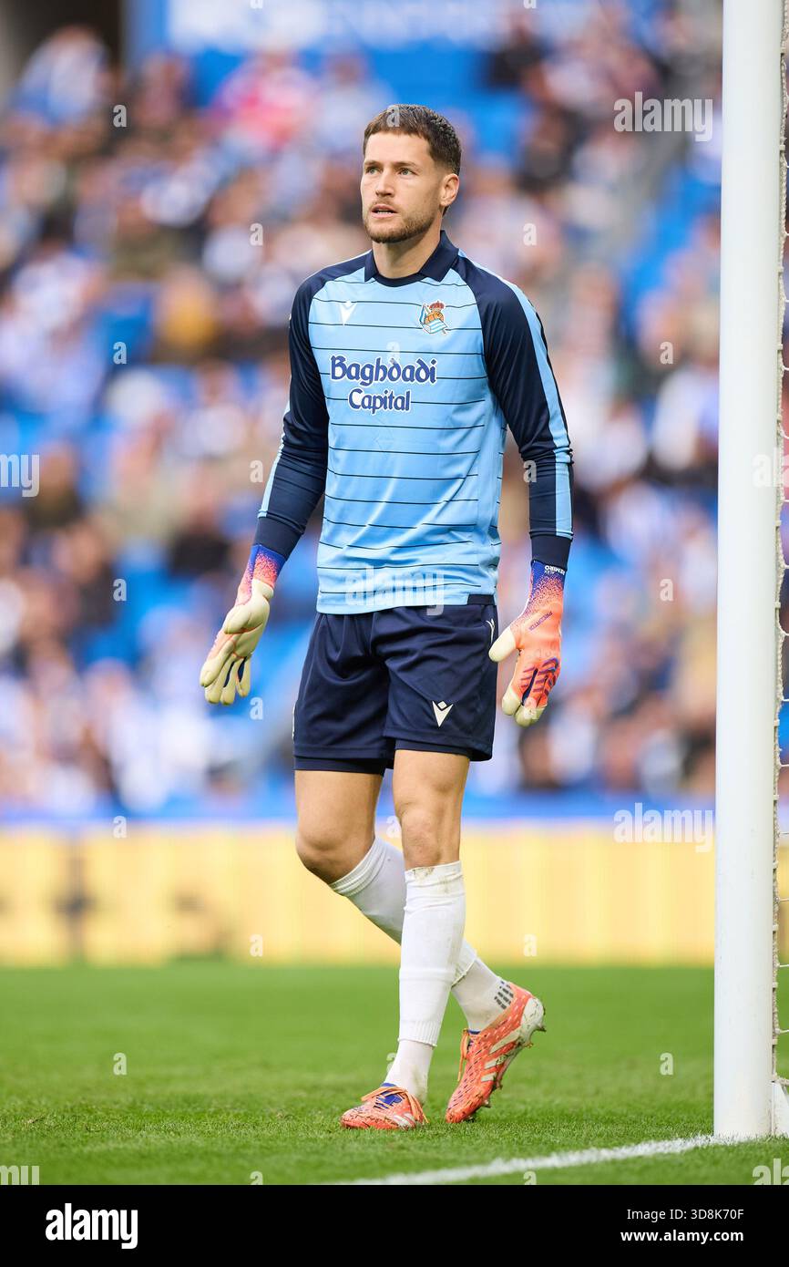 Alex Remiro of Real Sociedad during the Spanish championship LaLiga ...
