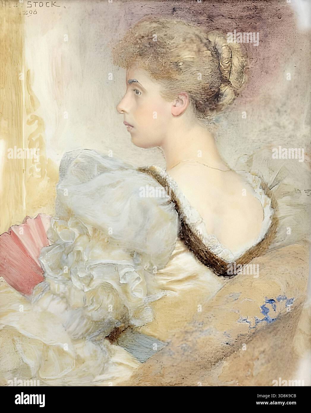 Henry John Stock - Portrait of Emilie Agnes Chamberlain Stock Photo - Alamy
