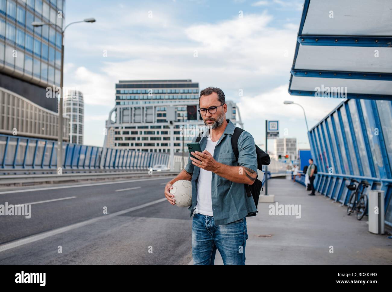Bearded man backpack training hi-res stock photography and images - Alamy