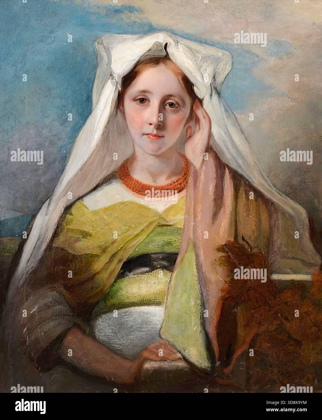 John D Stevens - Portrait of an Italian Peasant Girl Stock Photo - Alamy