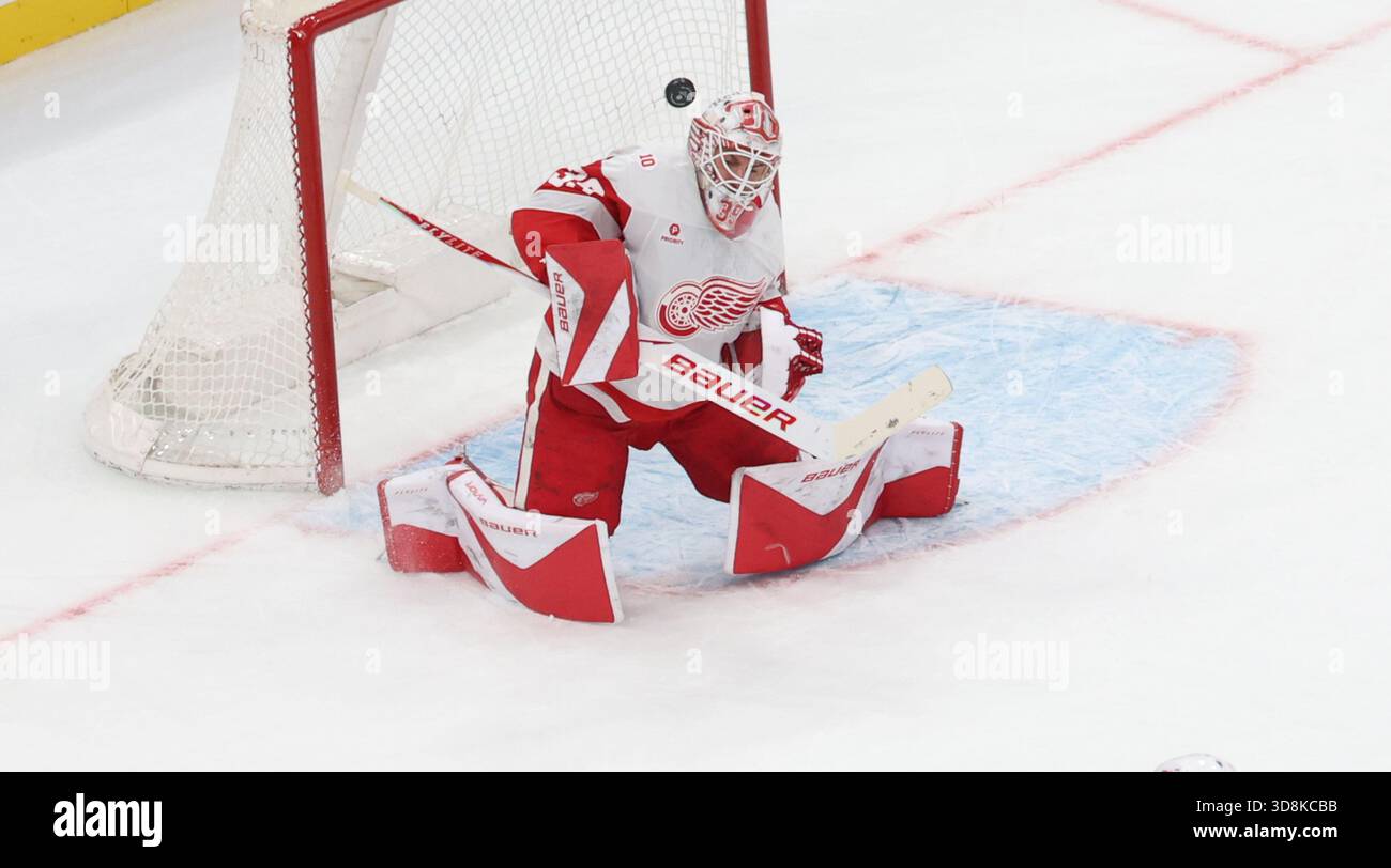 Detroit Red Wings goaltender Cam Talbot (39) during an NHL hockey game ...