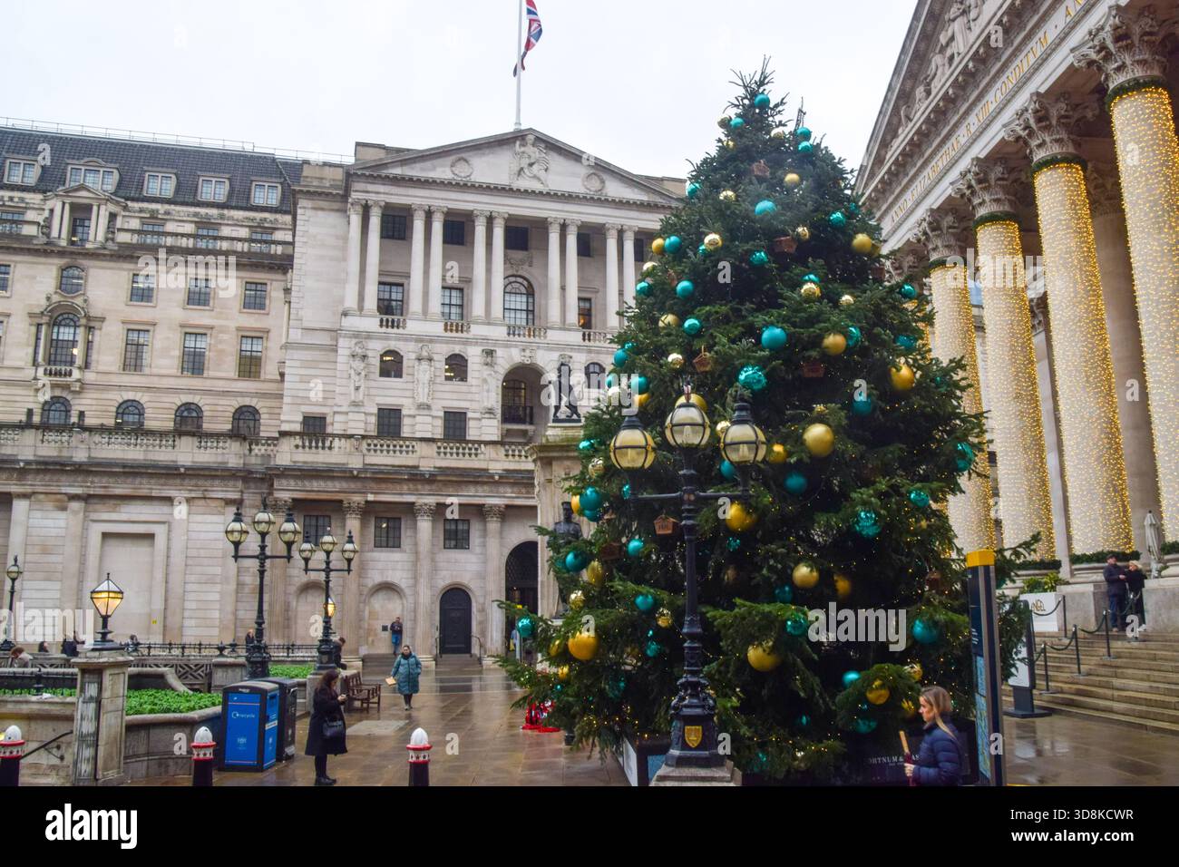 London, UK. 1st December 2025. A Christmas tree has been installed ...