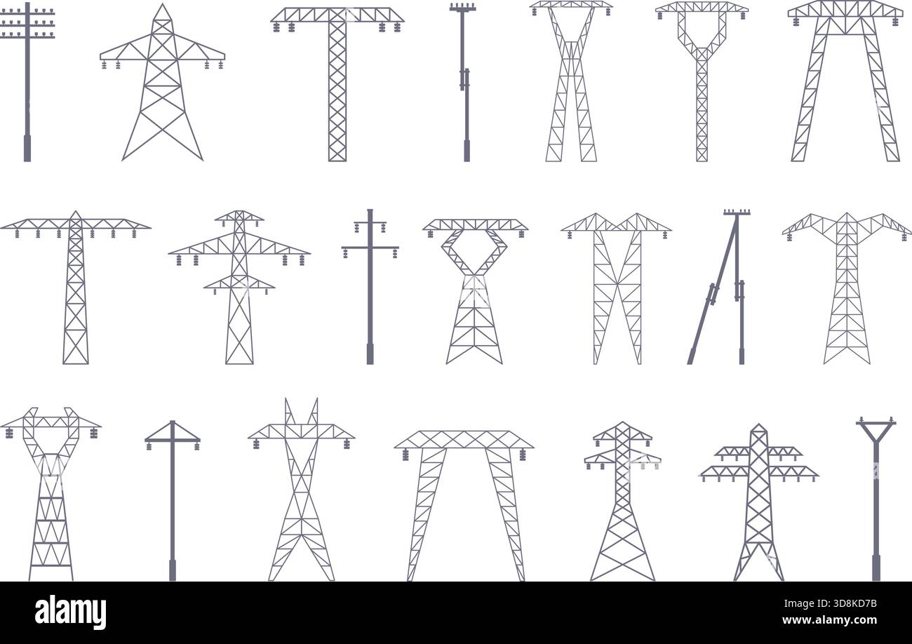 Tall utility poles Stock Vector Images - Alamy