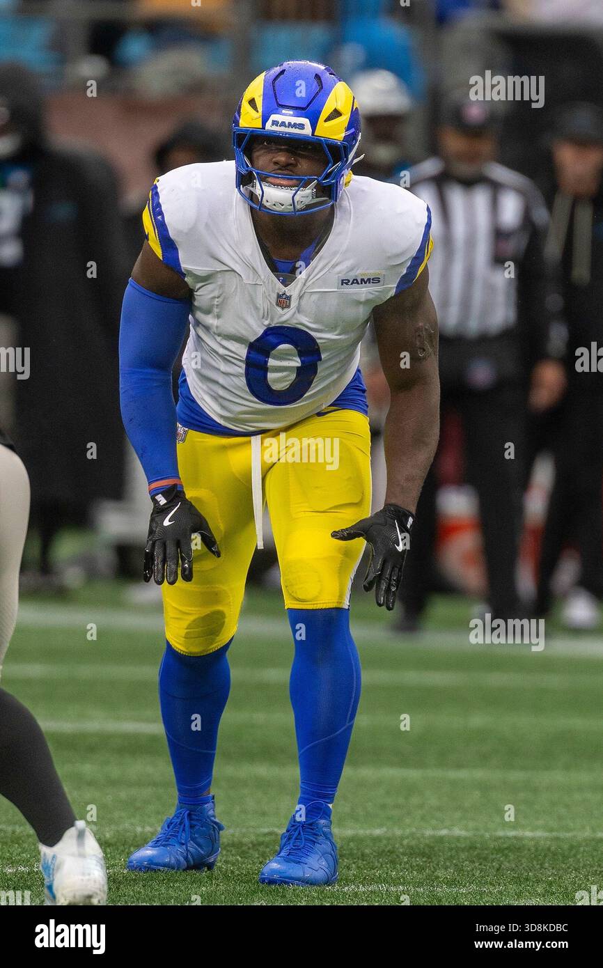 Los Angeles Rams linebacker Byron Young plays against the Carolina ...