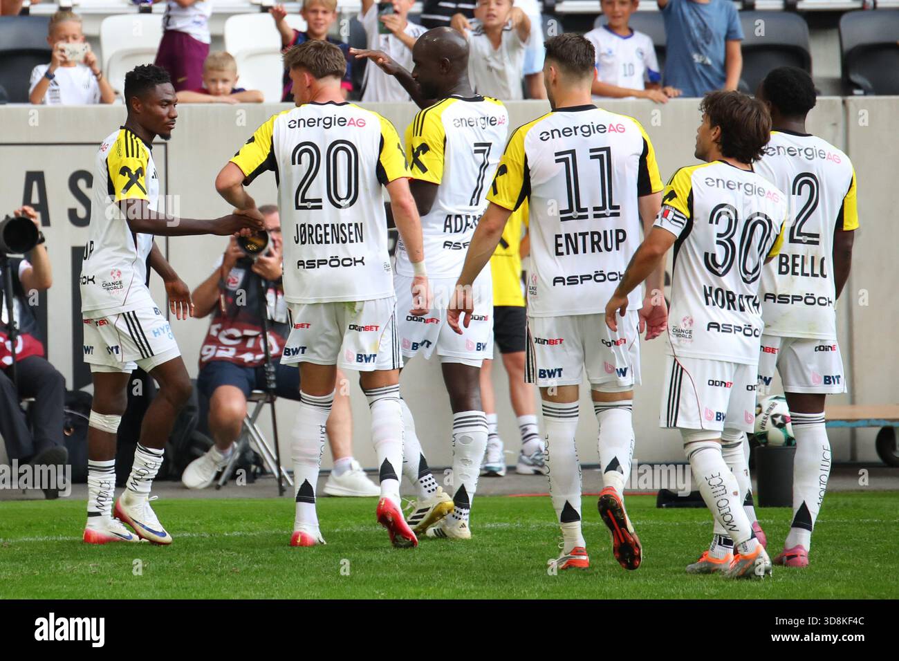 LINZ, AUSTRIA - AUGUST 17: team LASK celebrates the goal to 2:1 during ...