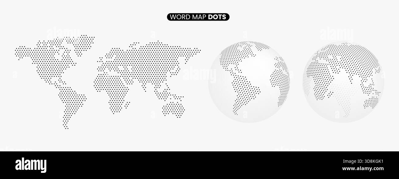 world map point and the spherical world points in vector Stock Vector ...