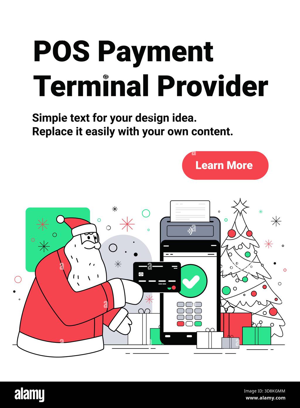 Santa Christmas payment terminal New Year 2026 holiday shopping scene ...