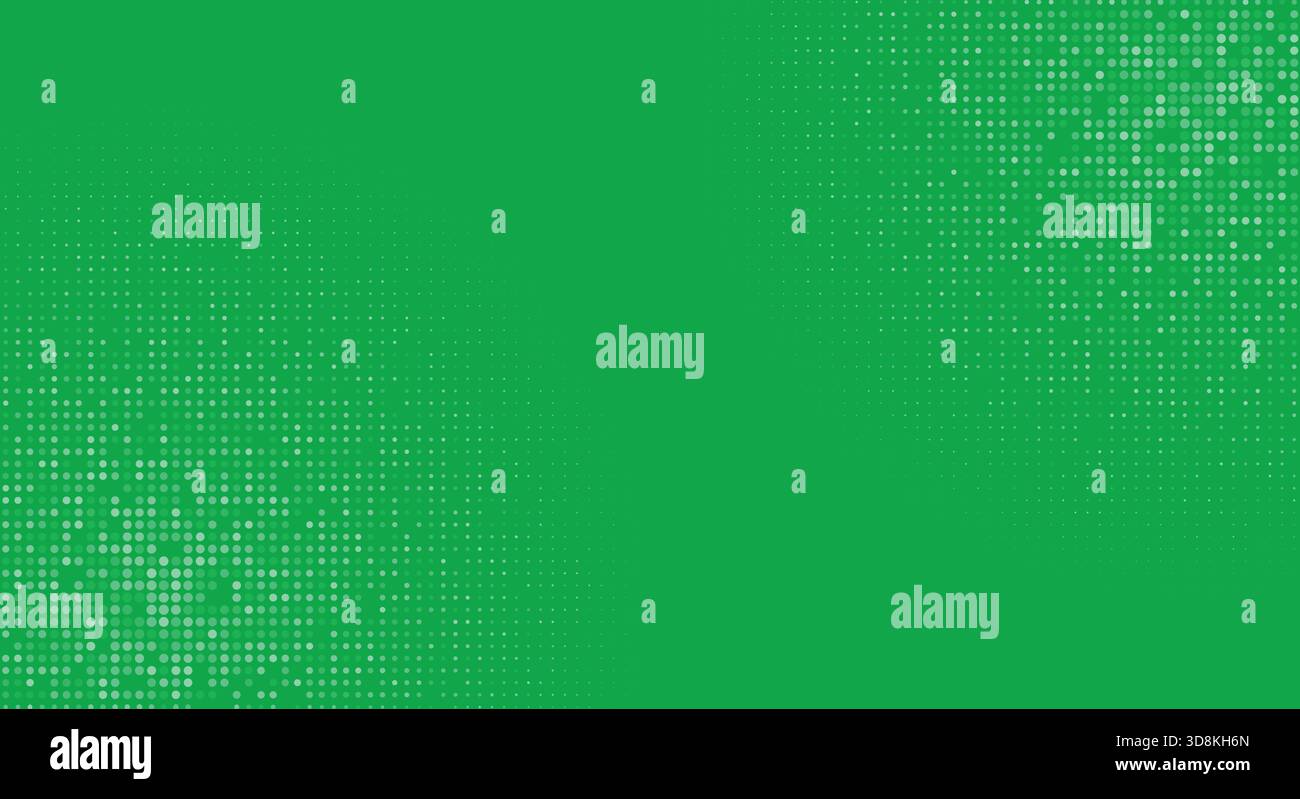 Abstract green halftone dot texture fading from corners into smooth ...