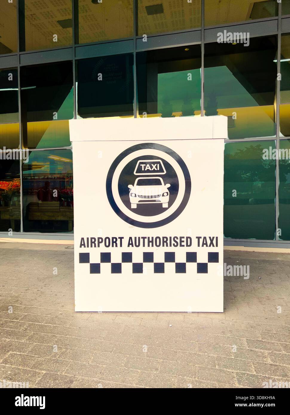 Black and white airport taxi zone sign Stock Photo - Alamy