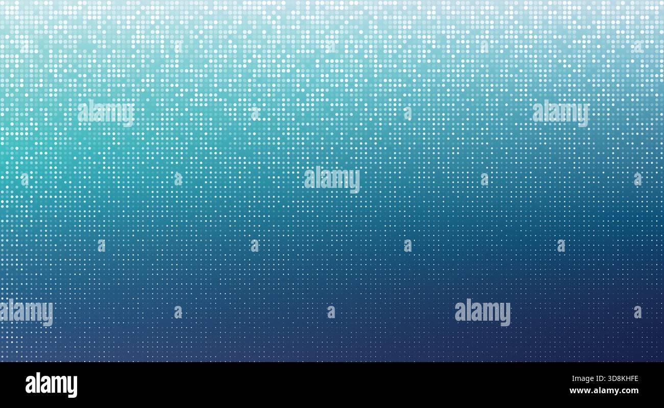 Abstract dotted halftone texture fading from white to teal and deep ...