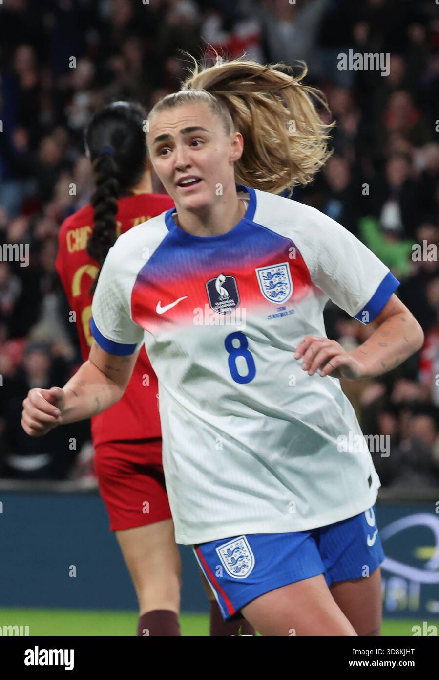 Georgia Stanway (Bayern Munich)of England Women celebrates her goal in ...