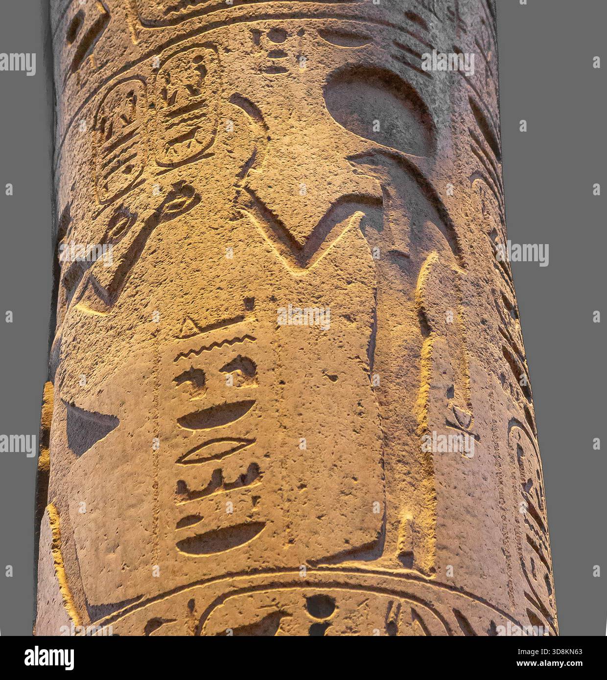 Egypt, Grand Egyptian Museum, the memorial column of the king Merenptah ...
