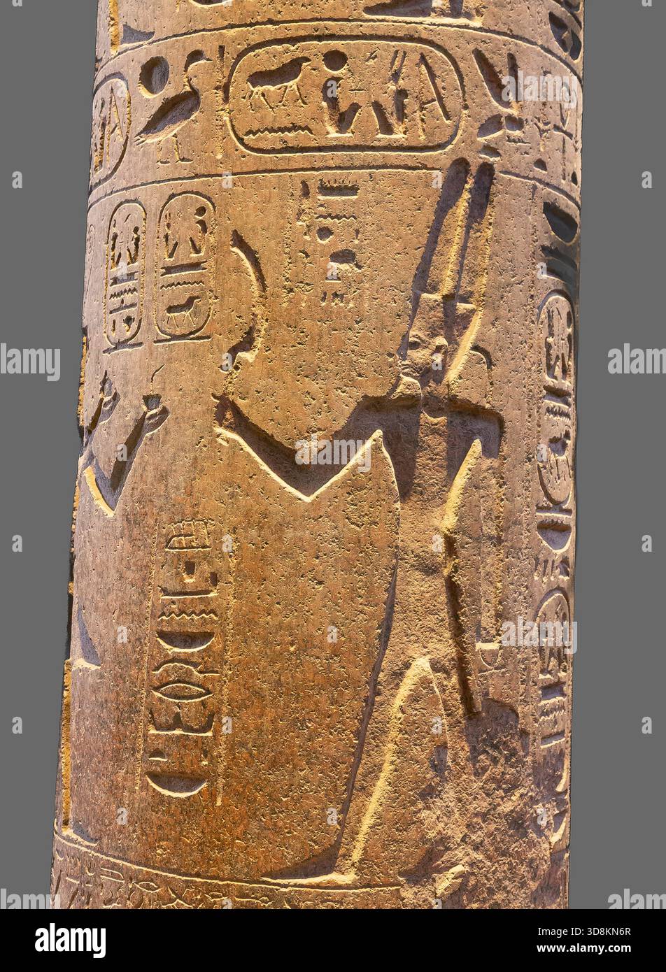 Egypt, Grand Egyptian Museum, the memorial column of the king Merenptah ...
