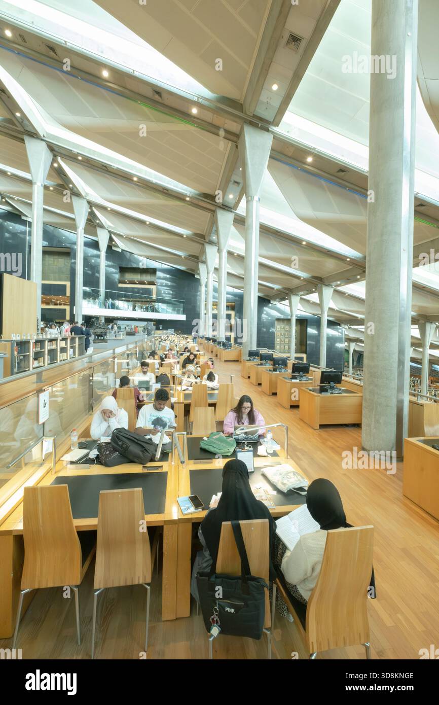 Students studying at bibliotheca alexandrina library,Alexandria, Egypt ...