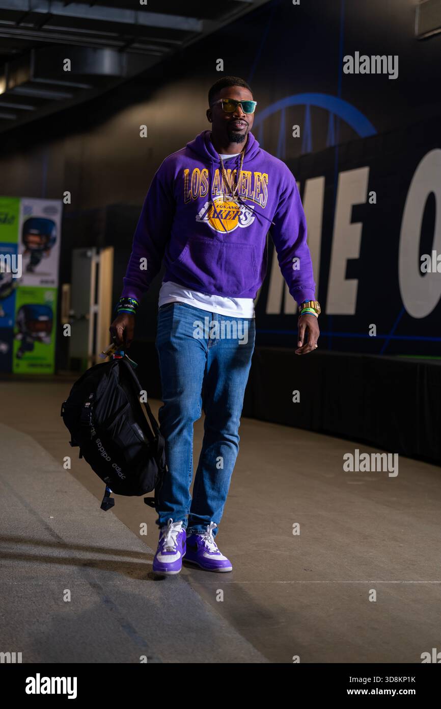 Seattle Seahawks assistant coach Neiko Thorpe arrives before an NFL ...