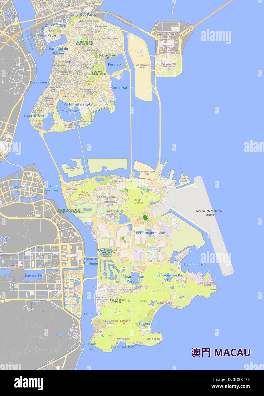 This image shows a detailed map of Macau Stock Vector Image & Art - Alamy