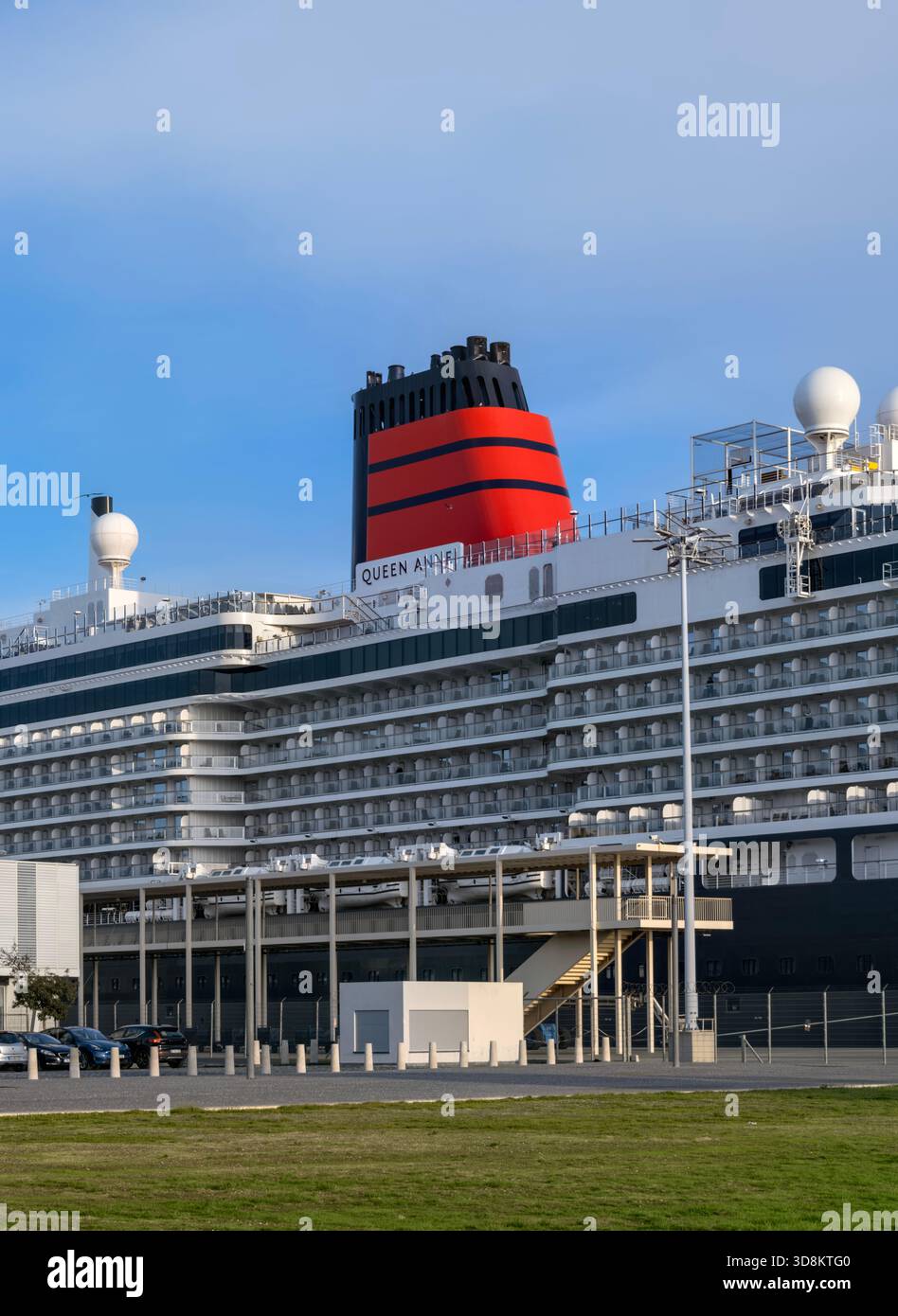 Cunard Queen Anne Cruise Ship docked at Lisbon, Portugal Stock Photo ...